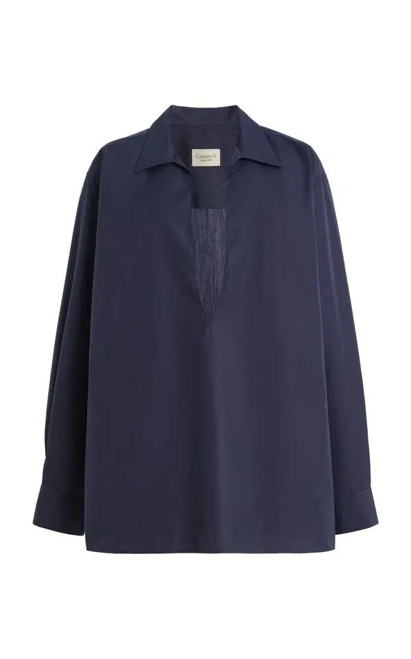 Comme Si Deep V-neck Cotton Shirt