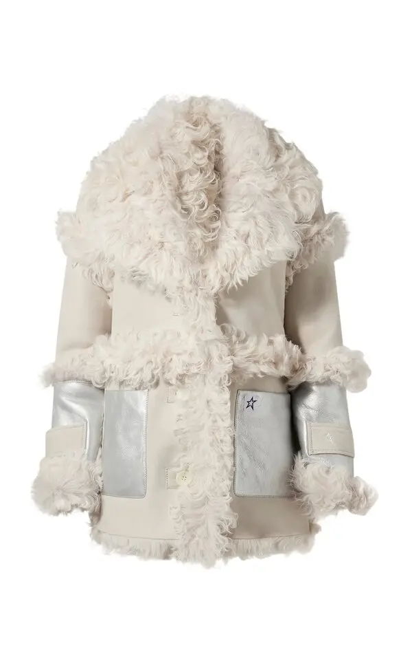 Perfect Moment Reversible Shearling Apres Jacket - Silver
