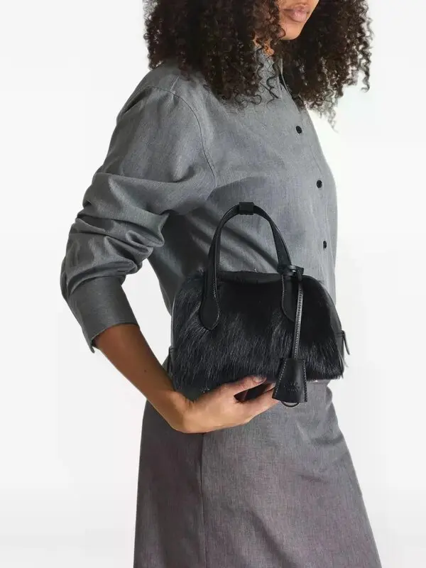 ATP ATELIER Ormelle Calf Hair Tote Bag - Black
