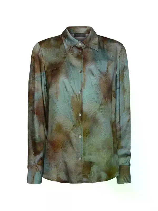ELENA MIRÒ Abstract-print Long-sleeve Shirt