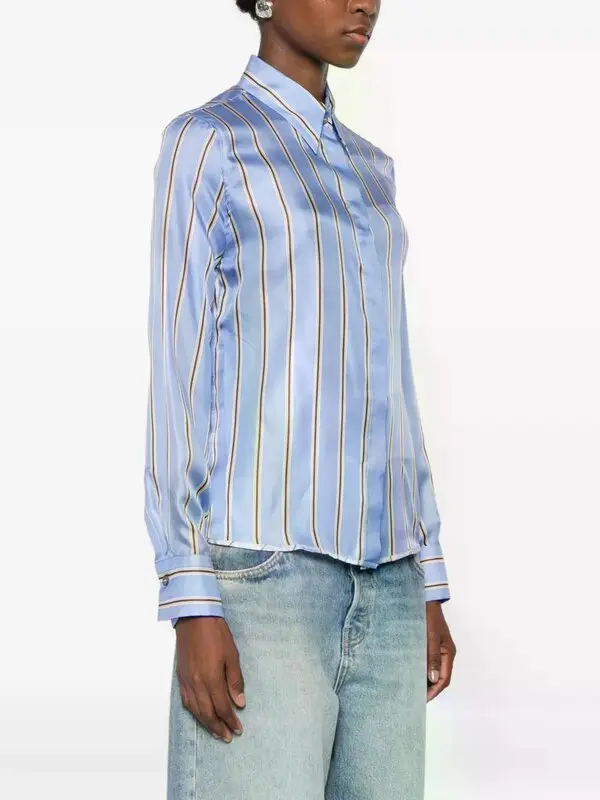 CALIBAN Vertical-stripe Satin Shirt