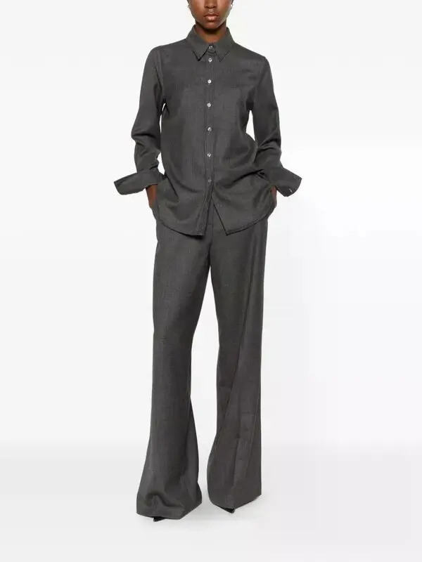 CALIBAN Pressed-crease Wide-leg Trousers
