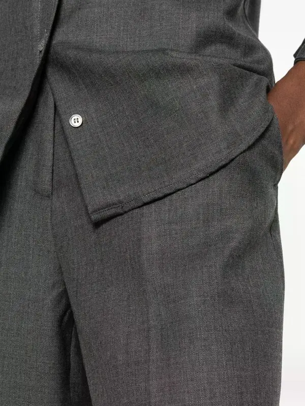 CALIBAN Pressed-crease Wide-leg Trousers