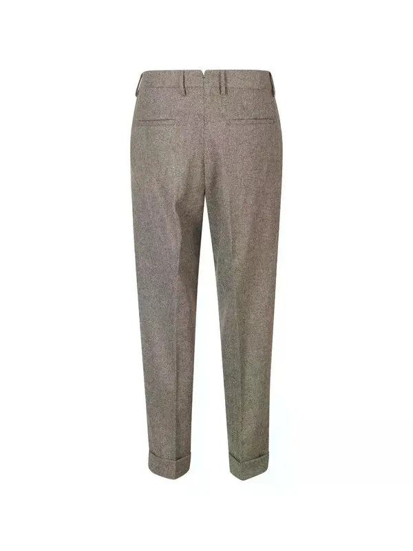 BERWICH Chiaia Herringbone-pattern Trousers - Brown