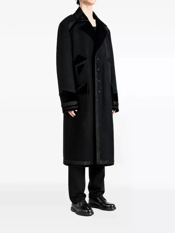 ANN DEMEULEMEESTER Havtor Velvet-trimmed Embroidered Coat