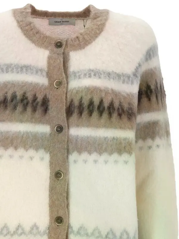 GRAN SASSO Fair Isle Brushed-effect Cardigan