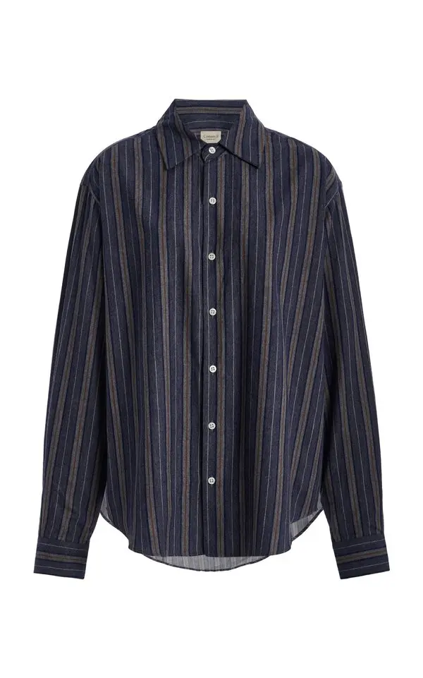 Comme Si The Classic Cotton Flannel Shirt - Blue