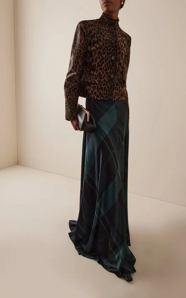 Brandon Maxwell Exclusive Silk Maxi Skirt