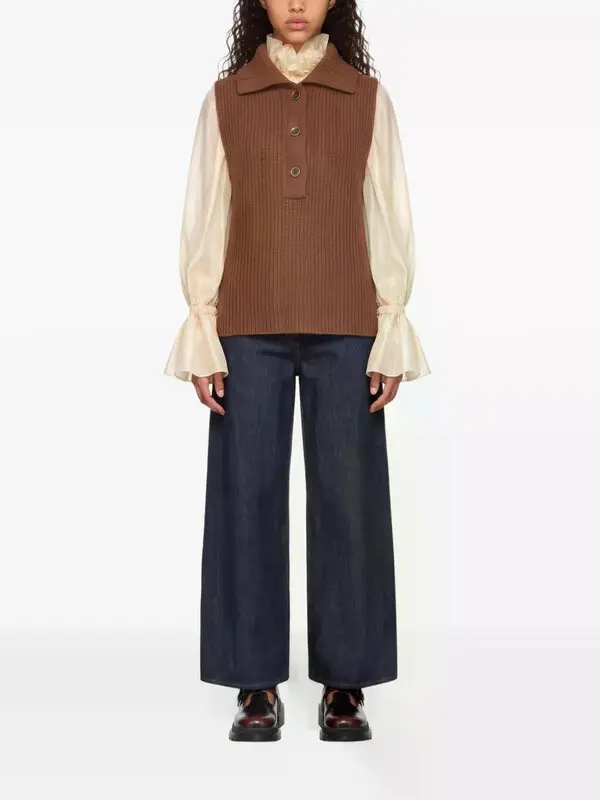 UMA WANG Ribbed-knit Sleeveless Sweater