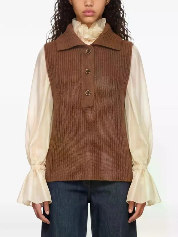 UMA WANG Ribbed-knit Sleeveless Sweater