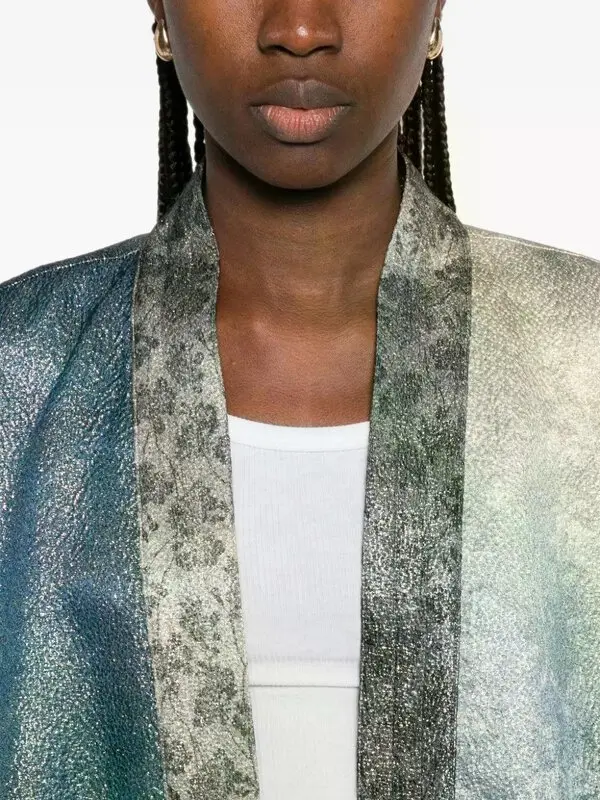 PIERRE-LOUIS MASCIA Floral-print Open-front Coat