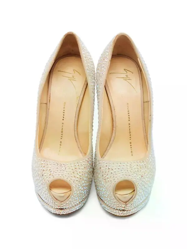 GIUSEPPE ZANOTTI Sharon Crystal-embellished Peep-toe Pumps