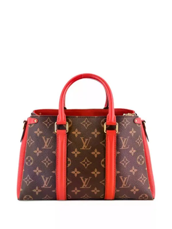 LOUIS VUITTON Soufflot Tote Monogram Canvas With Leather Bb Satchel - Red