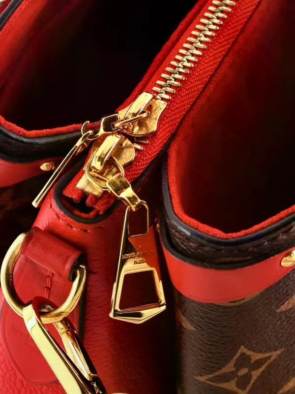 LOUIS VUITTON Soufflot Tote Monogram Canvas With Leather Bb Satchel - Red