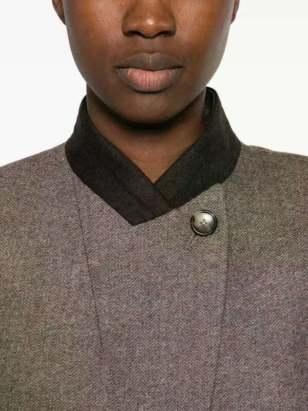 TWP Herringbone-pattern Asymmetric-fastening Jacket