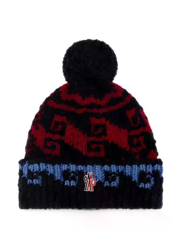 Moncler Logo-embroidered Pompom Beanie Hat