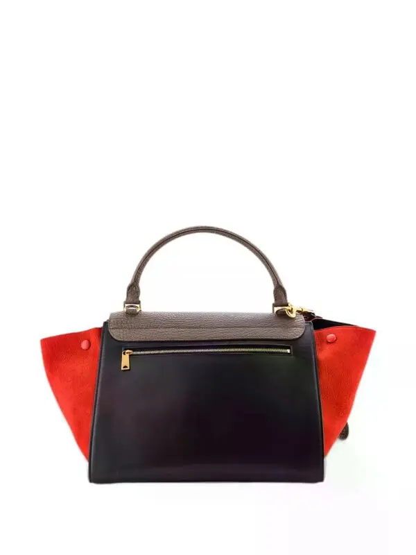 Celine Tricolor Trapeze Bag Leather Medium Satchel