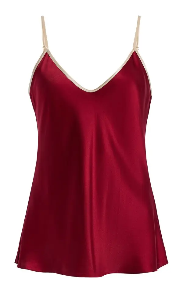 Comme Si Bias Silk Camisole - Red