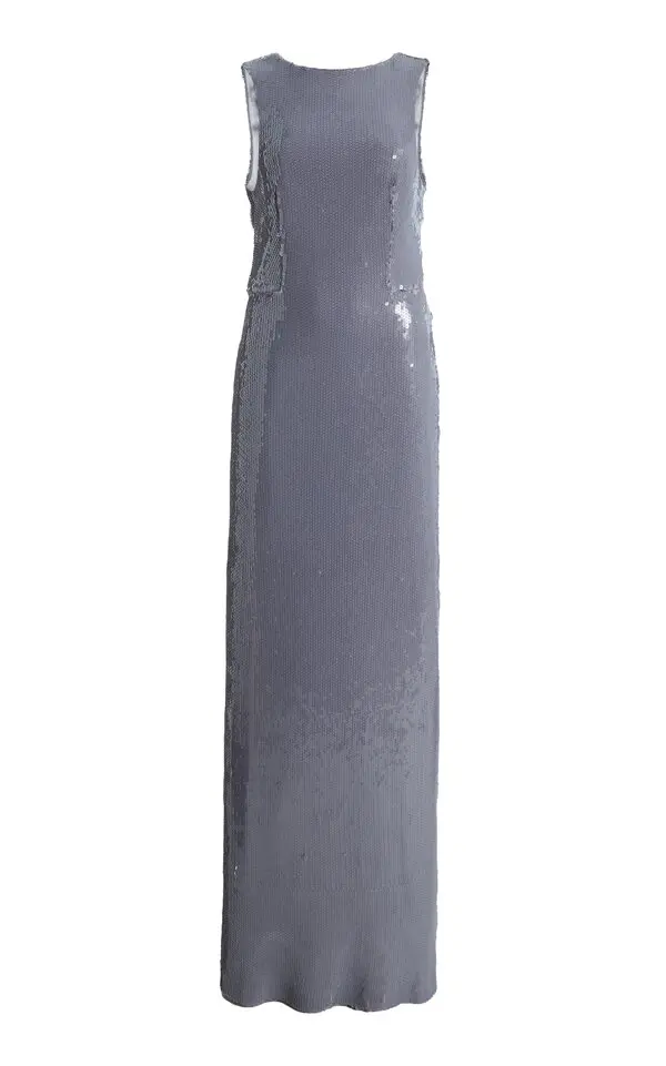 Ila Nala Open-back Sequined Maxi Dress