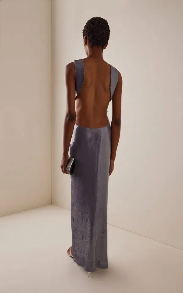 Ila Nala Open-back Sequined Maxi Dress