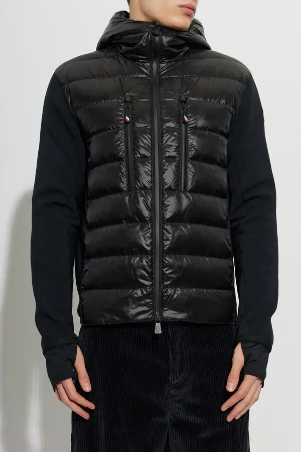 Moncler Wool Cardigan With Down Front