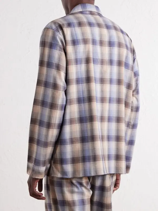 TEKLA Auralee Checked Organic Cotton-flannel Pyjama Shirt