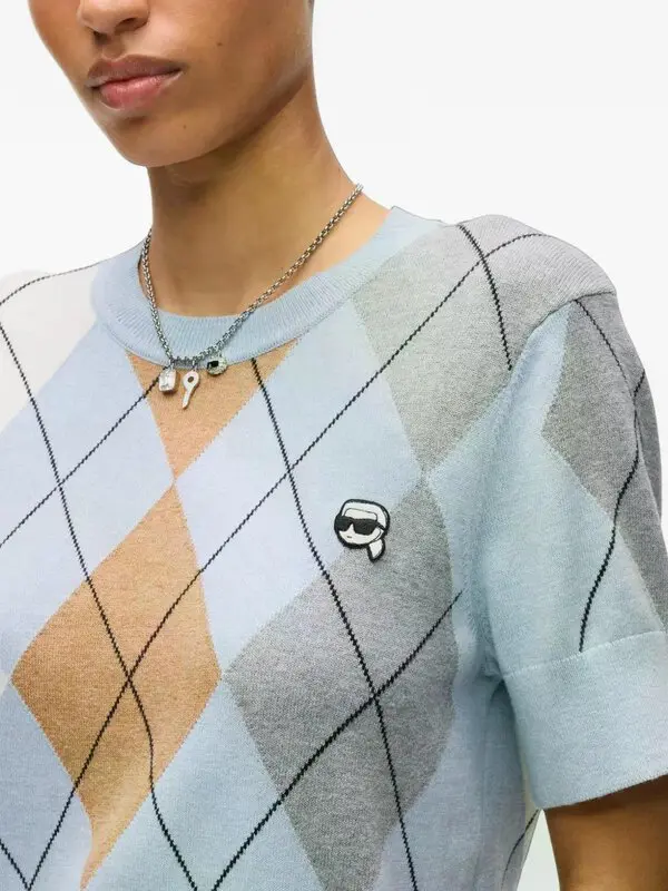 Karl Lagerfeld Ikon Argyle-intarsia Sweater