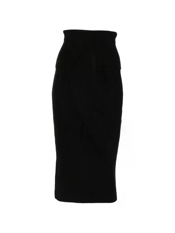 IRO PARIS Christy Ribbed-knit Midi Skirt - Black