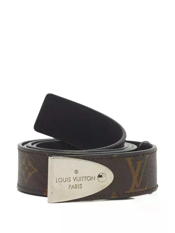 LOUIS VUITTON 2010 Monogram Logo-plaque Belt - Brown