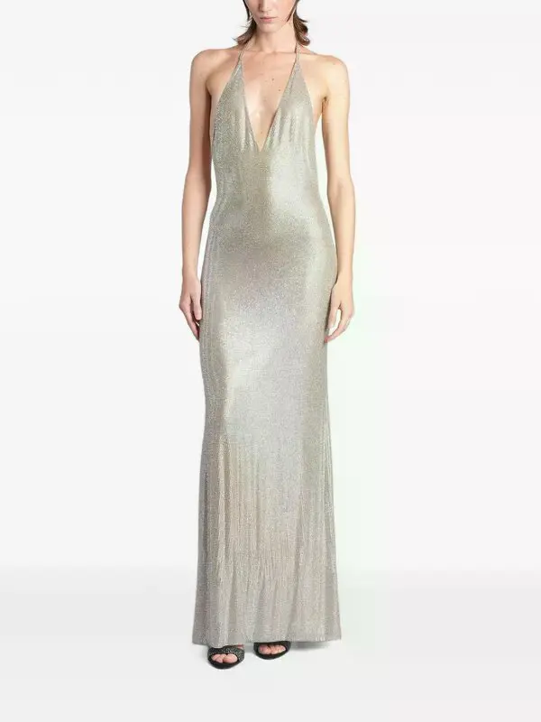 Giuseppe Di Morabito Crystal-embellished Halterneck Maxi Dress