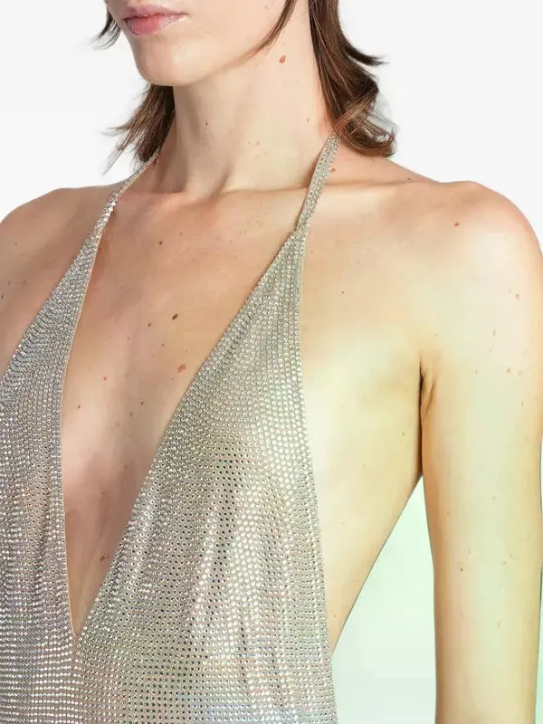 Giuseppe Di Morabito Crystal-embellished Halterneck Maxi Dress