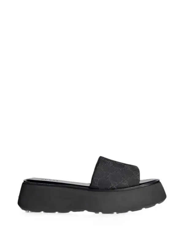 Gucci Gg Canvas Flatform Sandals