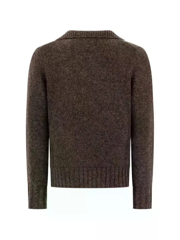 Alpha Studio Spread-collar Knitted Sweater