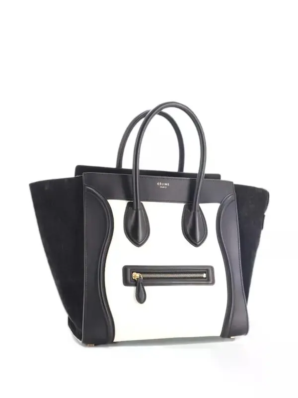 Celine Bicolor Luggage Bag Leather Mini Satchel