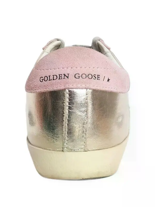 GOLDEN GOOSE Superstar Metallic Leather Sneakers - Silver