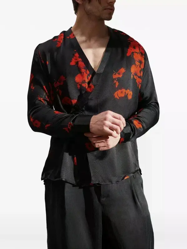 TESSITURA Floral-print Silk Shirt