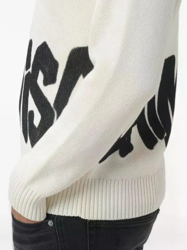 DISCLAIMER Logo-print Drop-shoulder Sweater