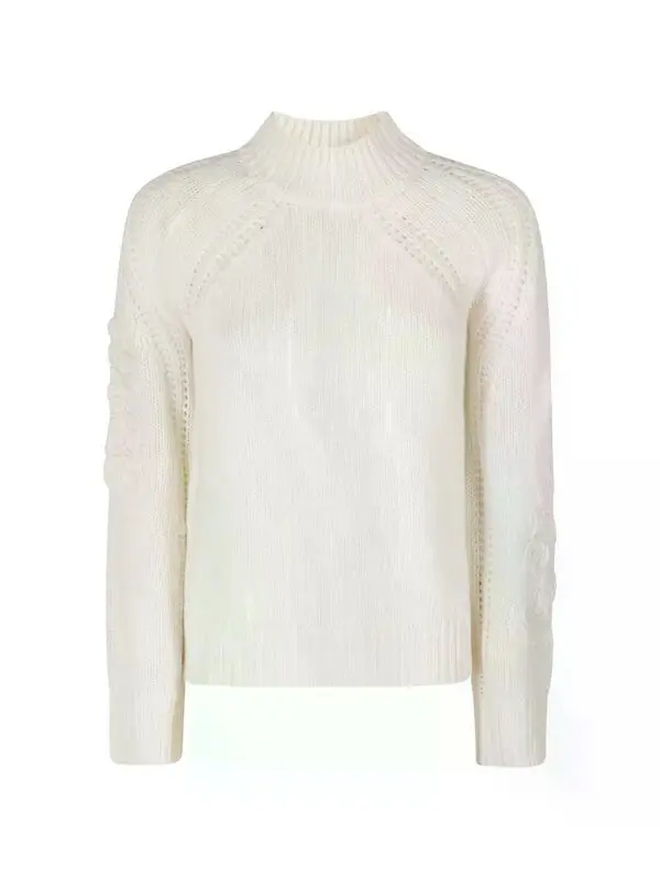 ERMANNO FIRENZE Embroidered Raglan-sleeve Sweater - Neutrals