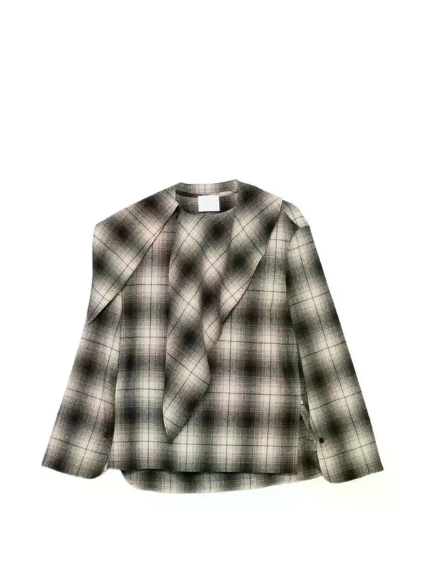 Sú Checked Asymmetric-wrap Top
