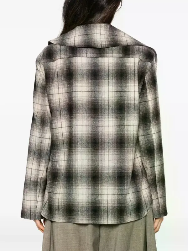 Sú Checked Asymmetric-wrap Top