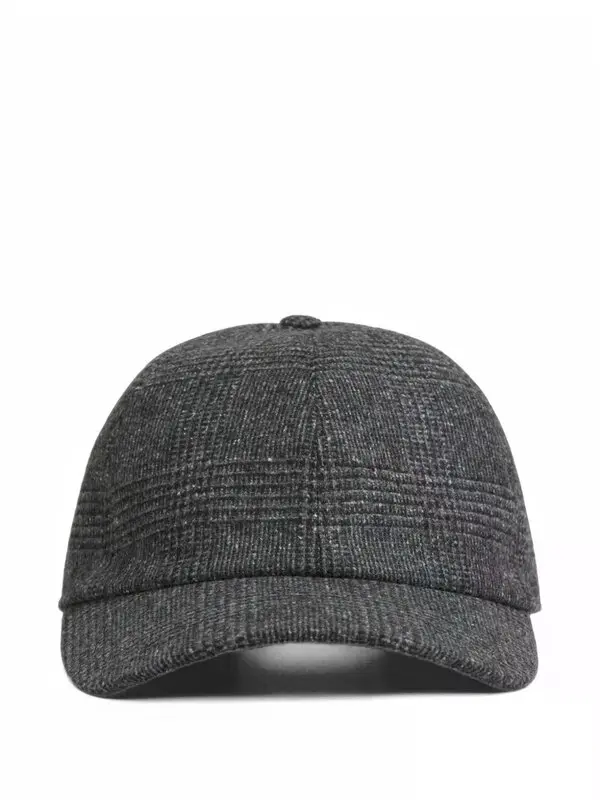 Borsalino Hiker Checked Baseball Cap - Grey
