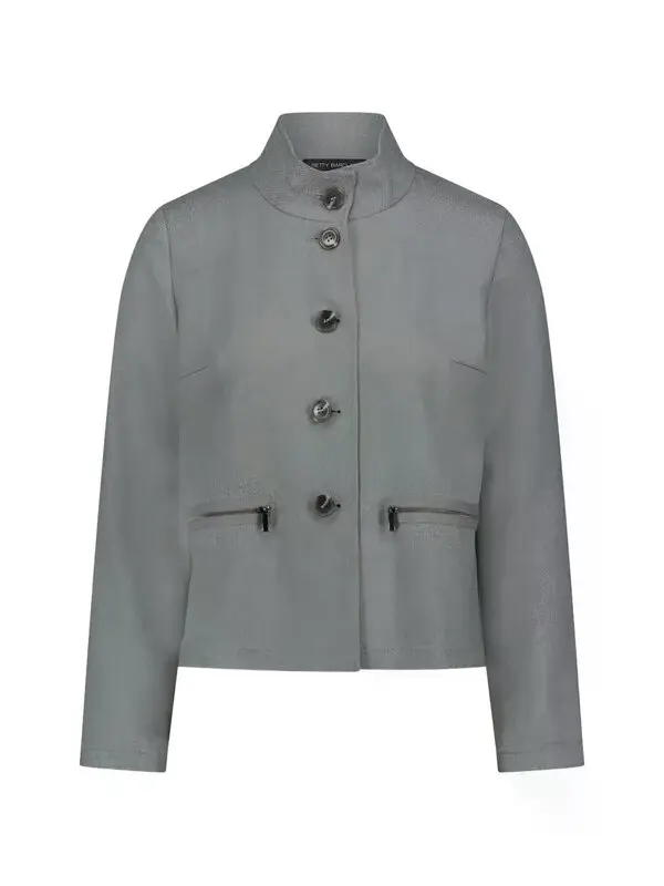 BETTY BARCLAY High-neck Marl-effect Jacket - Grey