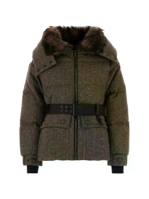 Moncler Gelise Belted Wool Down Jacket