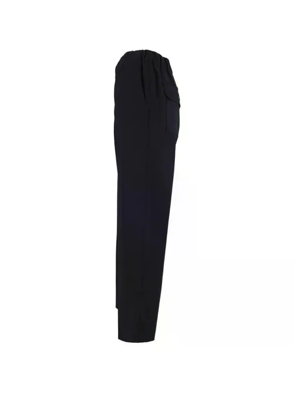 Max Mara Stretch Wool Flannel Trousers Navy