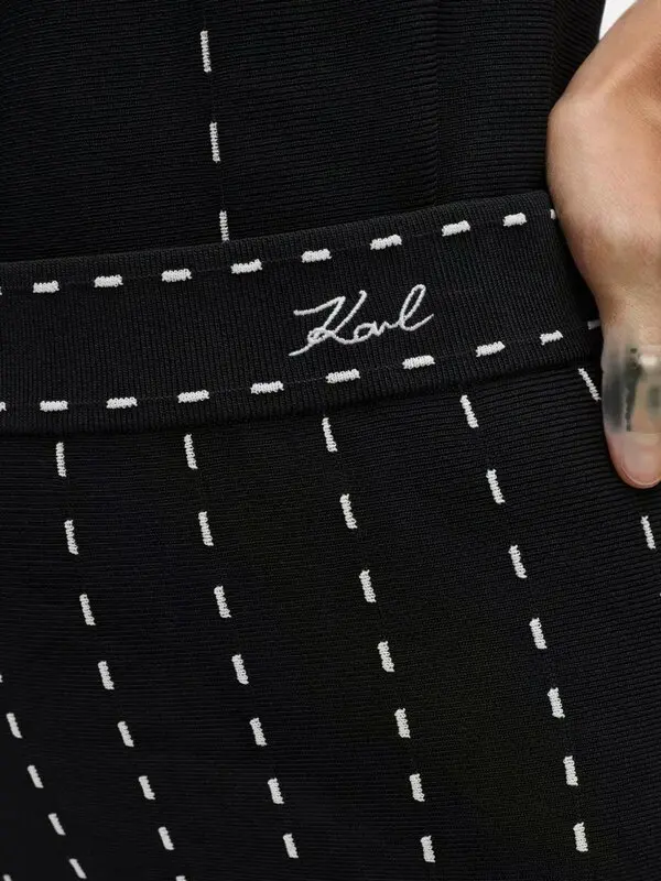 Karl Lagerfeld Contrast-stitch Pleated Midi Skirt