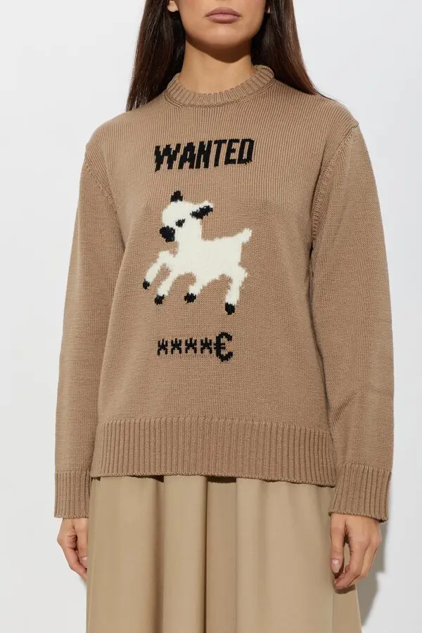 Moschino Wool Sweater With Embroidery