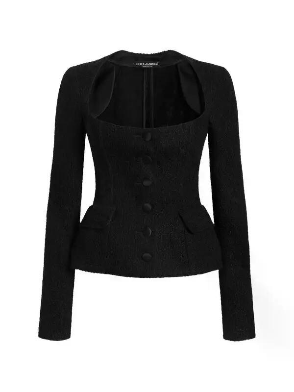 Dolce & Gabbana Sweetheart-neck Tweed Jacket