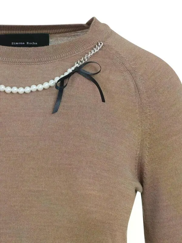 Simone Rocha Embellished Raglan-sleeve Sweater