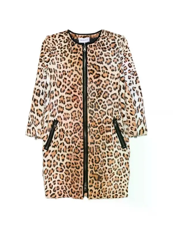 Emilio Pucci Leopard-print Zip-up Coat - Neutrals