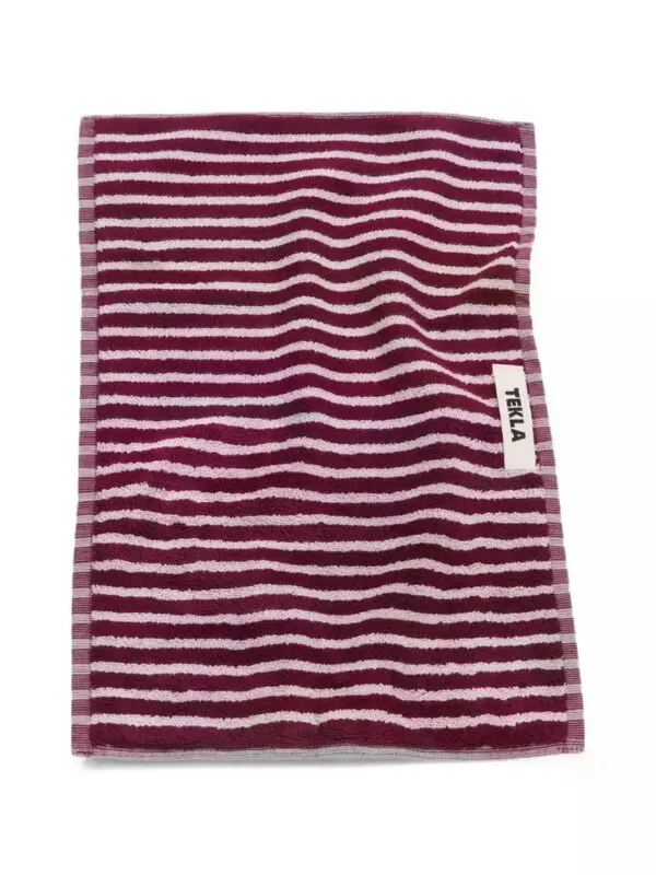 TEKLA Striped Cotton Towel - Red